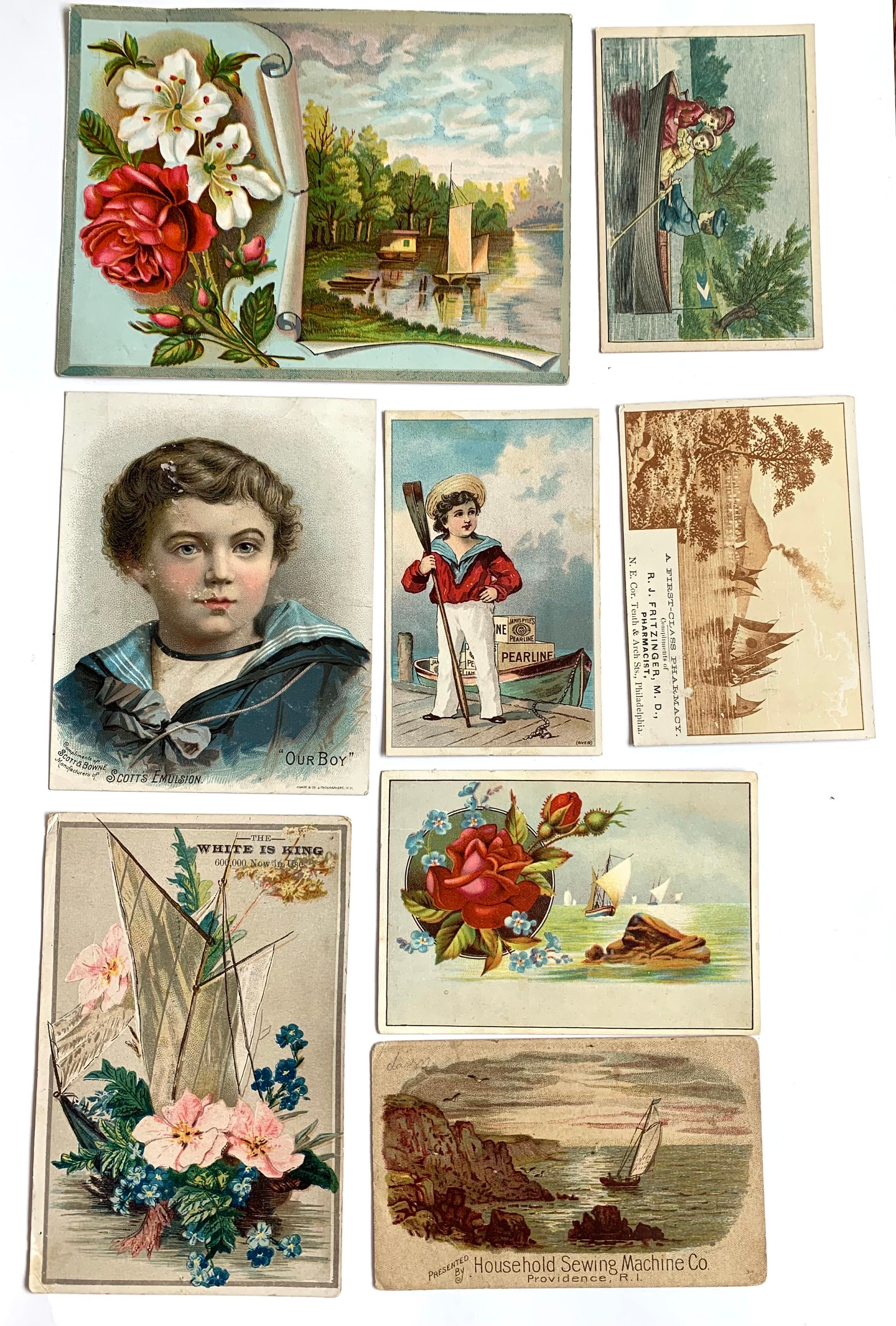 Victorian Trade Cards Ephemera Sailboats Children Boats Nautical ...