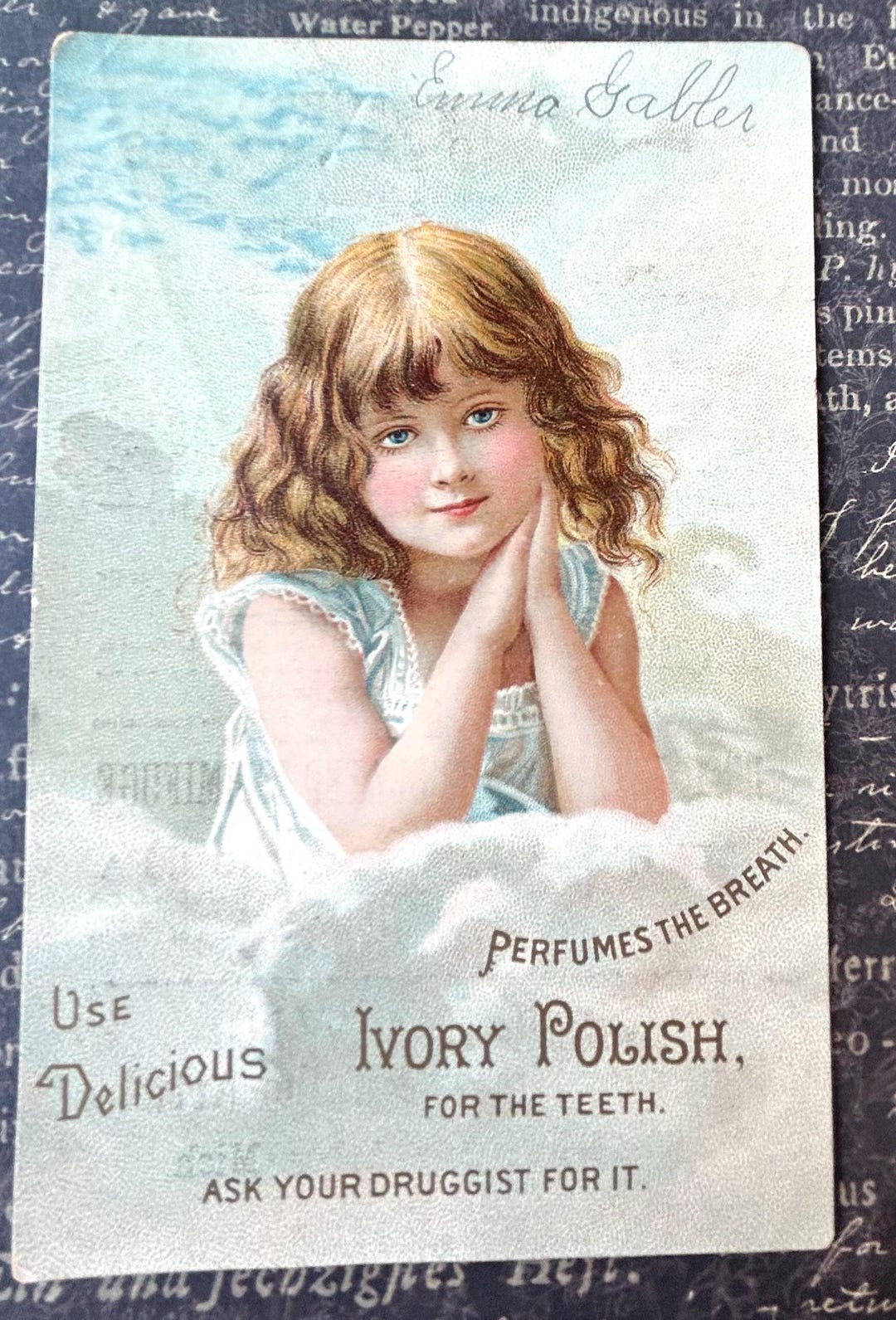 Victorian Trade Card Ivory Tooth Polish Powder Dr. Mclane's Liver Pills ...