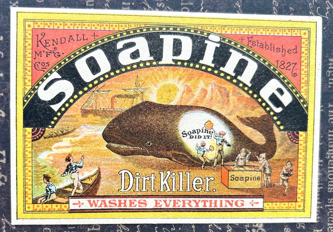Victorian Trade Card Whale Arctic Whaling Gaslight Style Soapine Soap ...