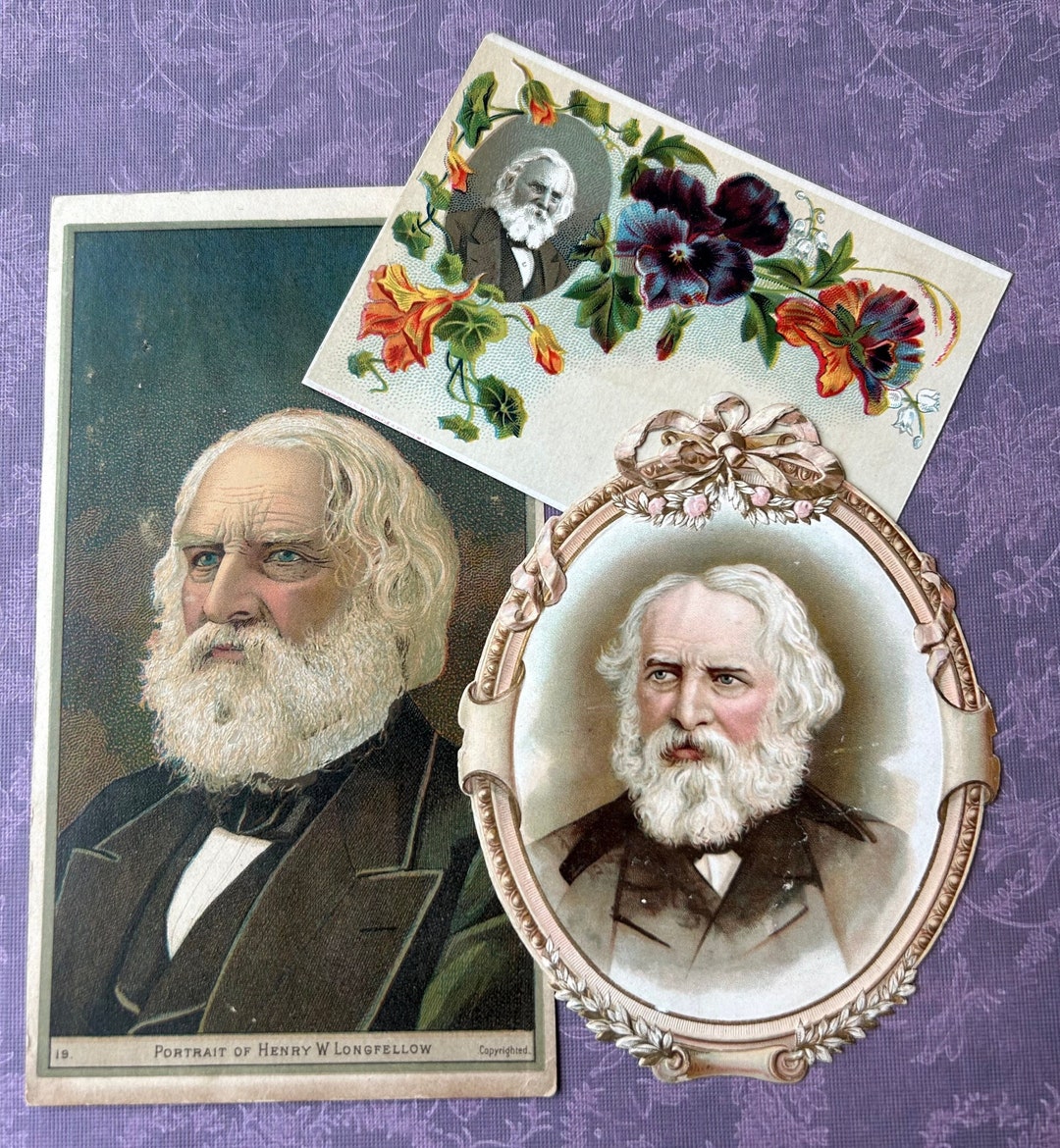 Henry Wadsworth Longfellow Victorian Trade Cards Poet Bookish Literary ...