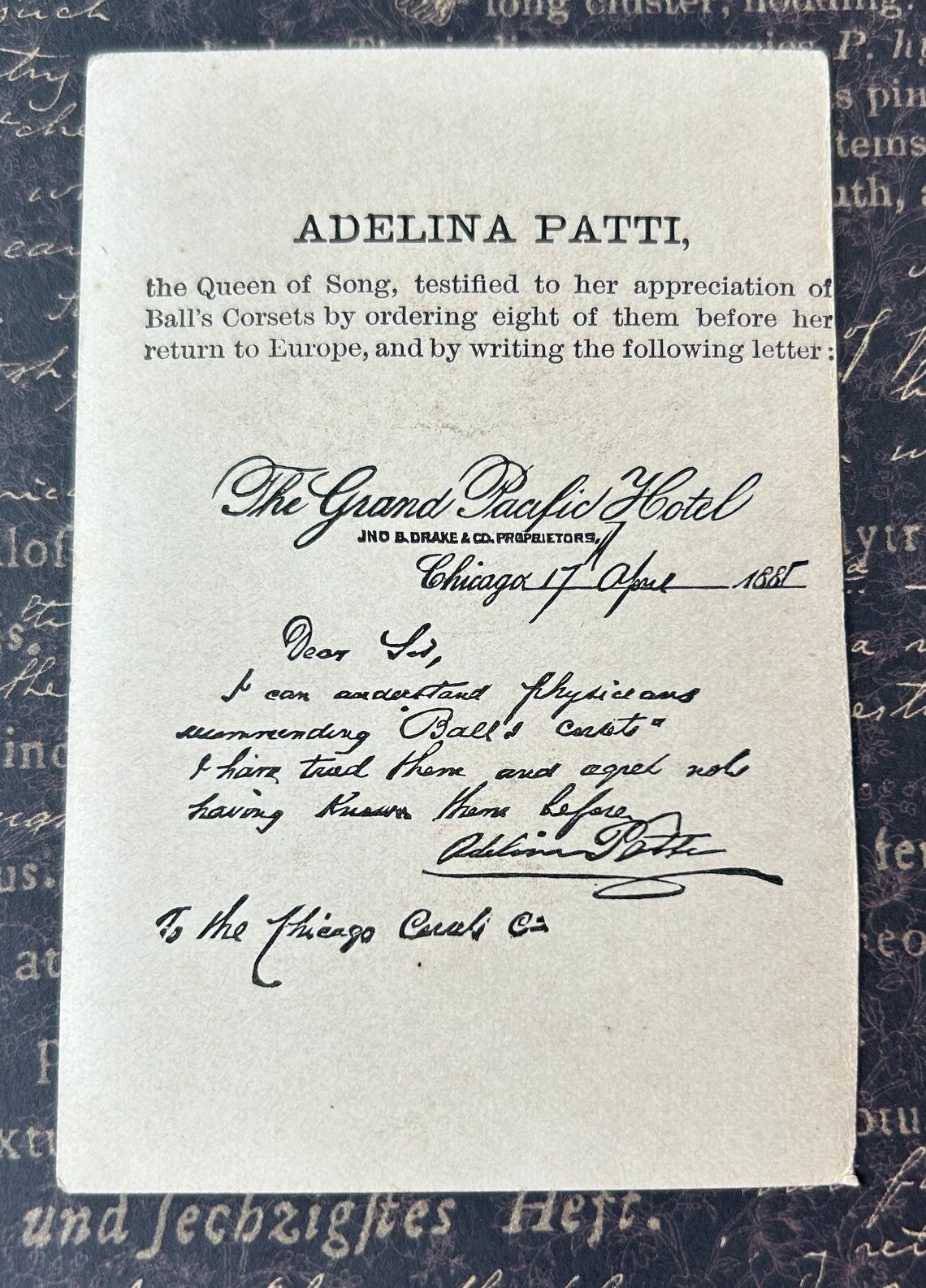 Victorian Trade Card Ball's Corsets Chicago Corset Co Girl With Rose ...