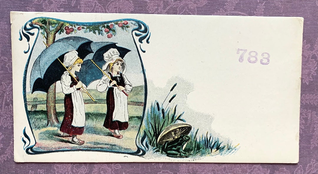 Victorian Ink Blotter Frog Toadstool Kate Greenaway Children - Etsy