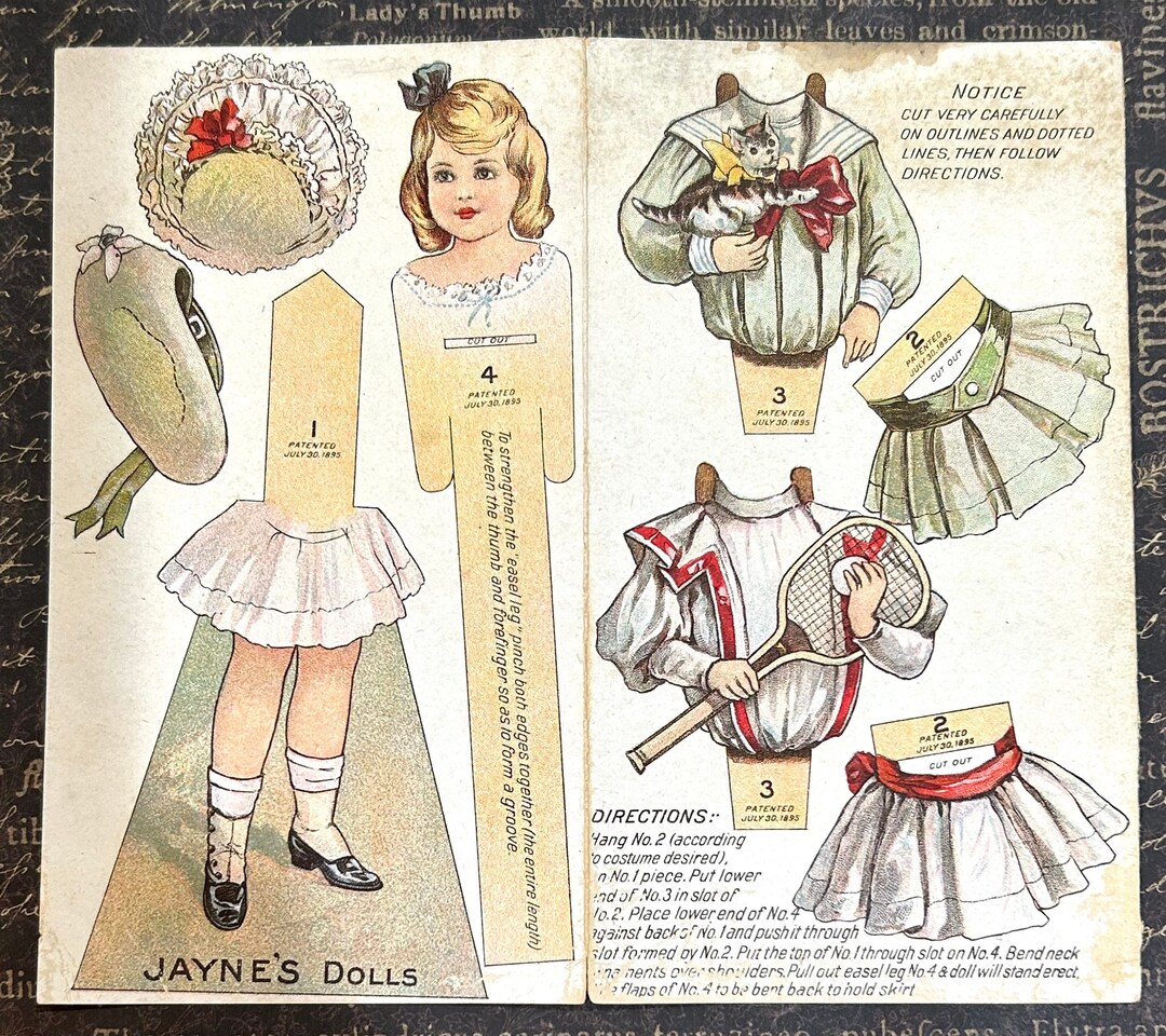 Victorian Advertising Paper Doll Jaynes Tonic Quack Medicine Girl With ...