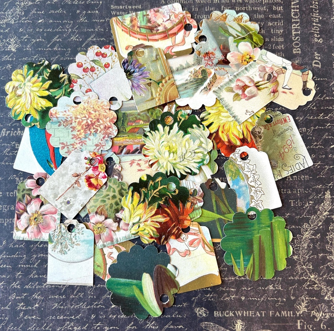 Victorian Gift Tags Made From Antique Postcards Ephemera OOAK Altered ...