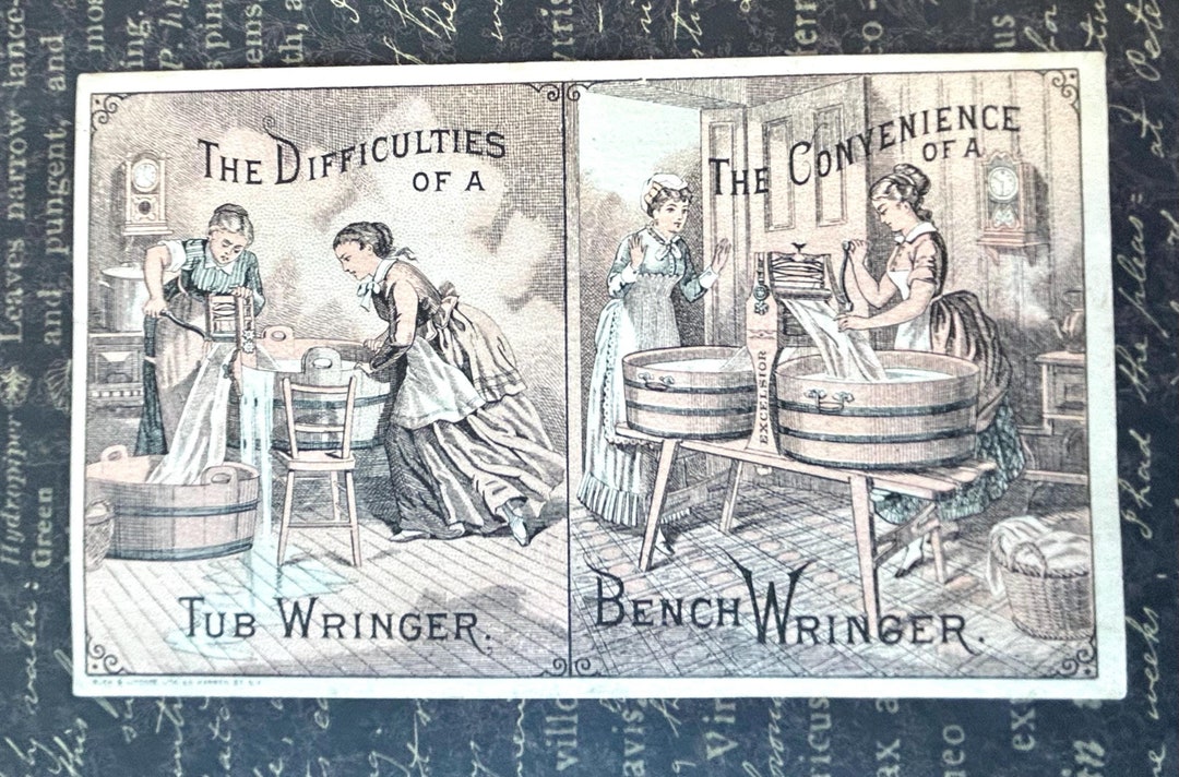 Victorian Trade Card Excelsior Clothes Wringer Washing Day Lady and Her ...