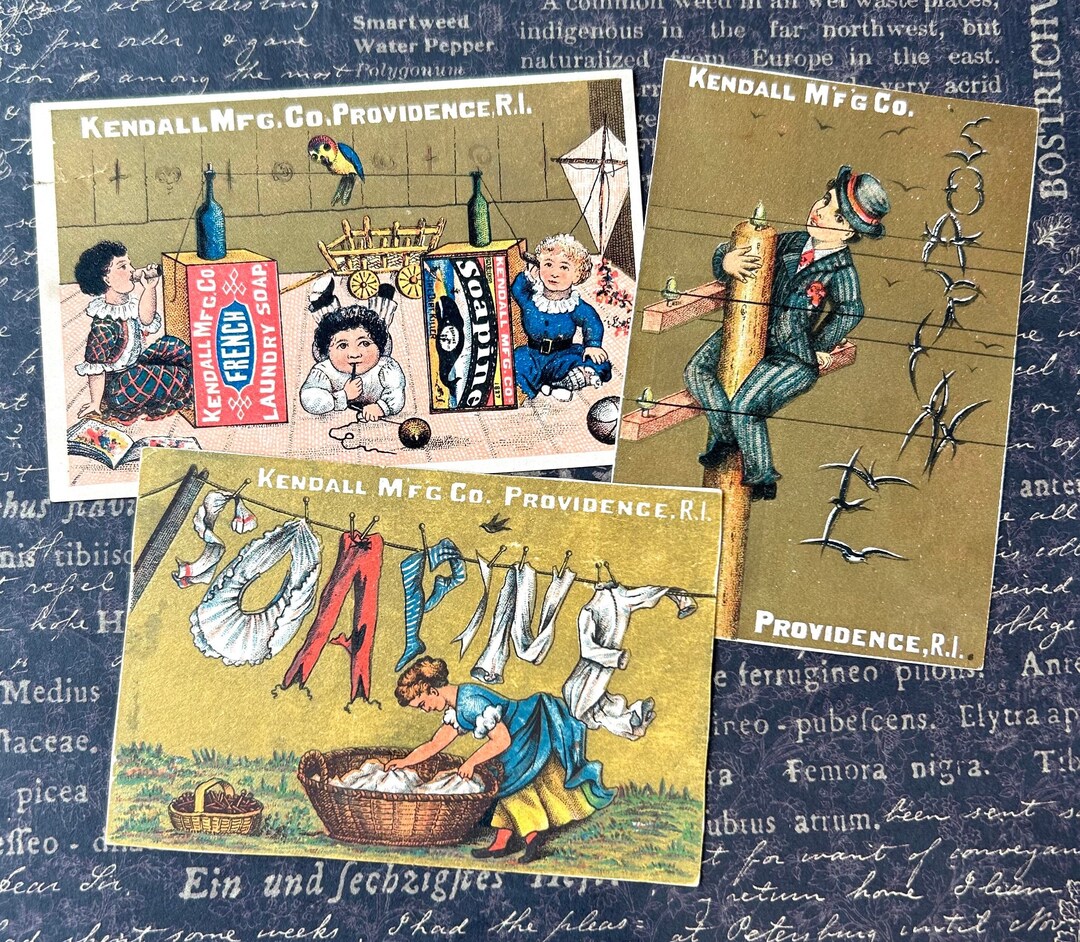 Victorian Soap Trade Cards Charlotte Perkins Gilman Soapine Wash Line ...