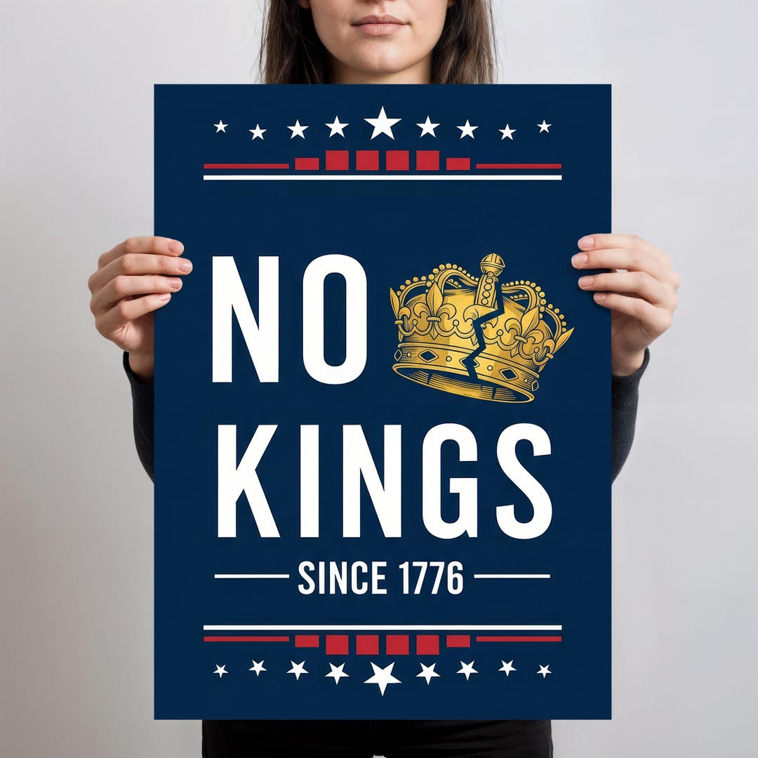 No Kings Rally Sign, Anti-trump Protest Poster, Fight Oligarchy ...