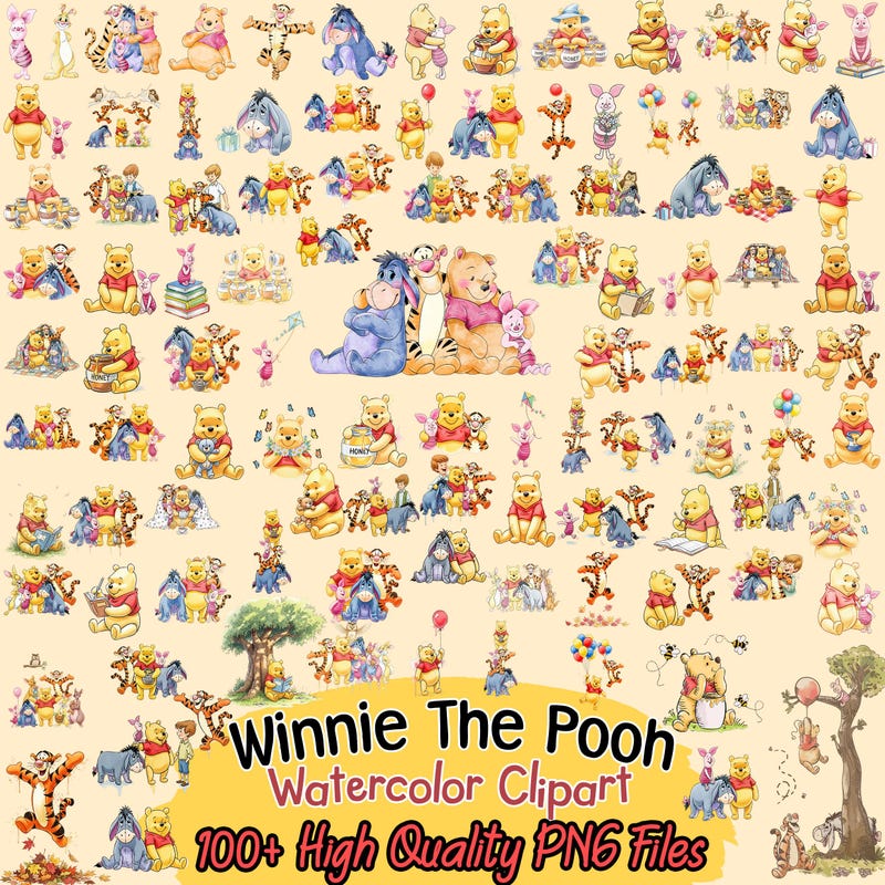 Winnie Clipart Pdf - Etsy UK