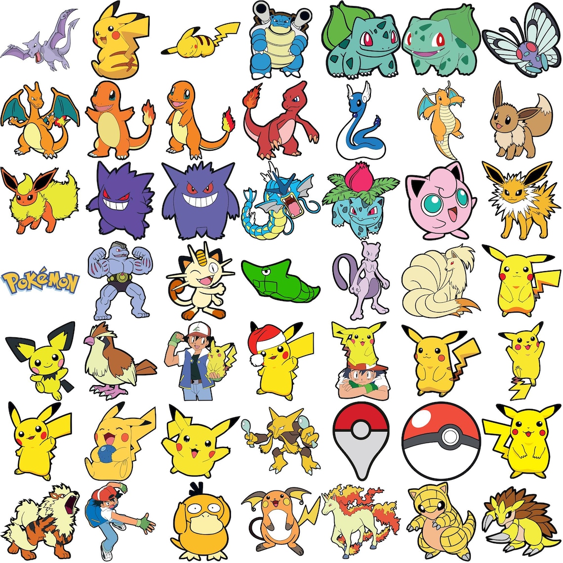Pokemon Designs Bundle Layered Items 1350 | Layered Vector Svg Files ...