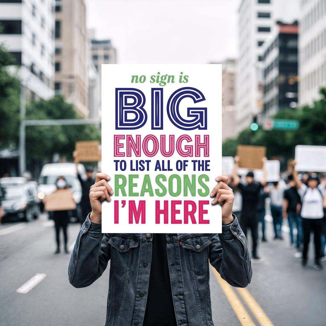 Printable Protest Sign Digital Download, Pro Democracy Protest Posters ...