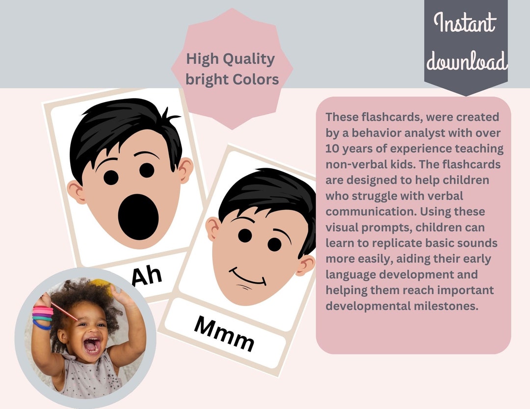 First Sounds ABA/ Speech Flashcards, Autism Therapy, Visual Prompts for ...