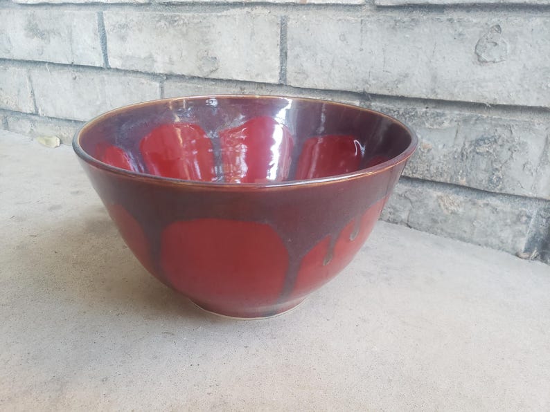 Red Drip Mixing Bowl - Etsy