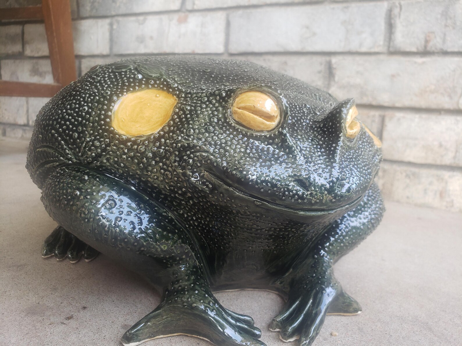 Hand Sculpted Stoneware Toad: Large Pottery Frog - Etsy
