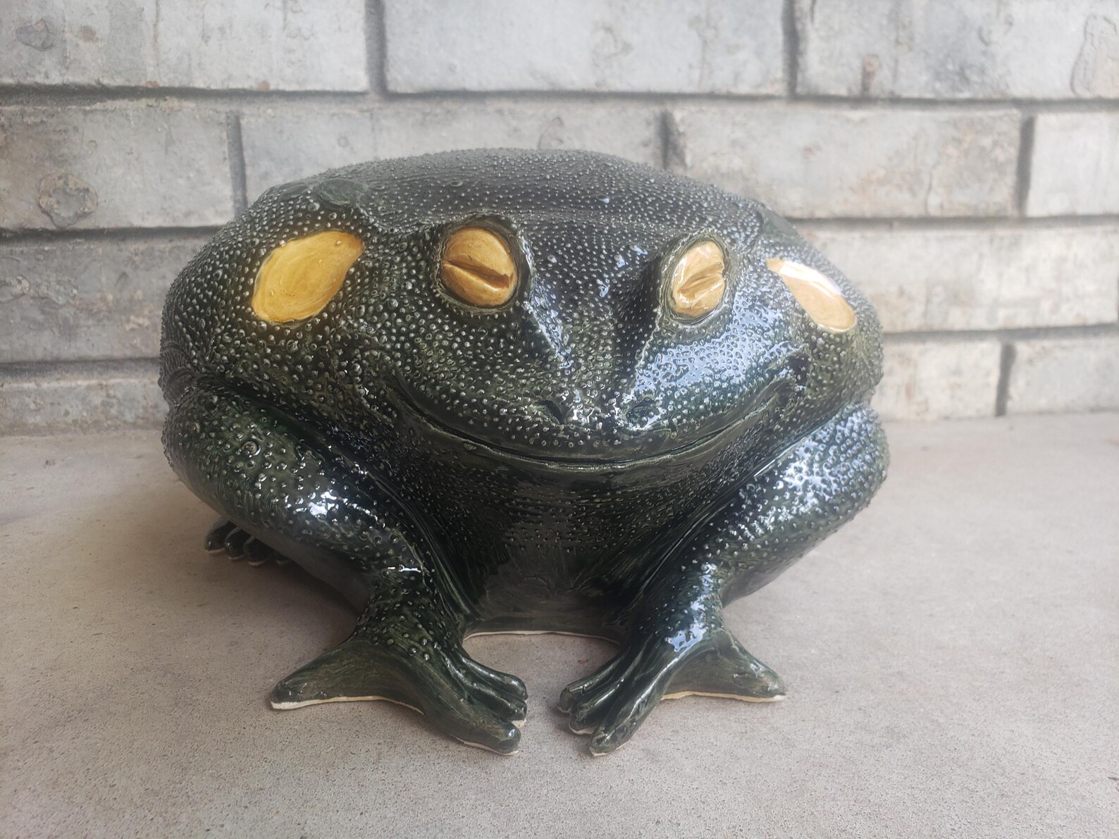 Hand Sculpted Stoneware Toad: Large Pottery Frog - Etsy