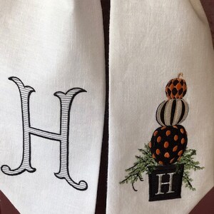 Monogrammed Fall Wreath Sash - 100% Linen - Etsy