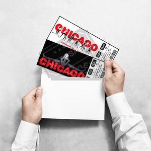 Printable Chicago the Musical Theatre Ticket | Personalized Gift Reveal ...