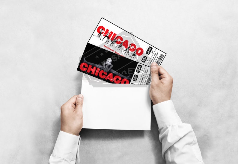 Printable Chicago the Musical Theatre Ticket | Personalized Gift Reveal ...