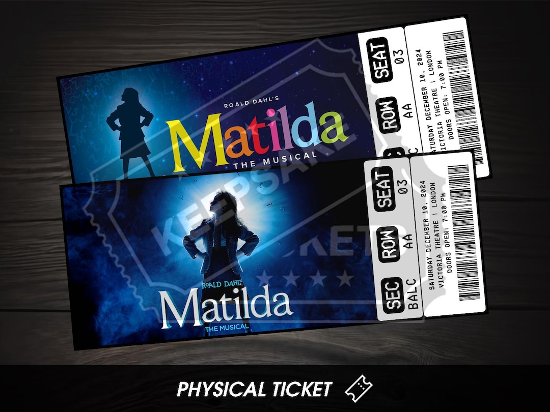 Custom Matilda the Musical Theatre Ticket | Personalized Gift Reveal ...