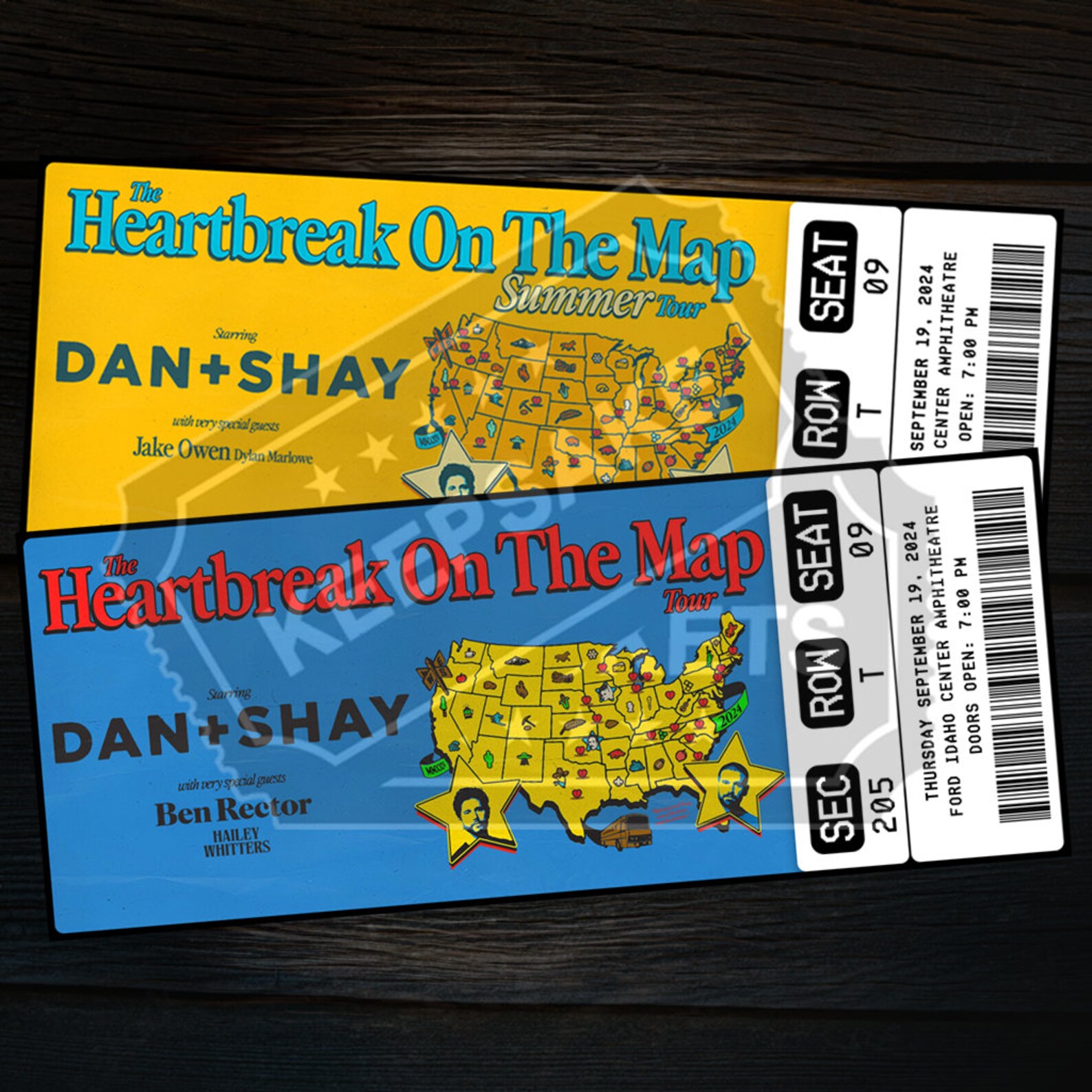 Printable Dan Shay Ticket Heartbreak on the Map Tour Personalized Gift ...