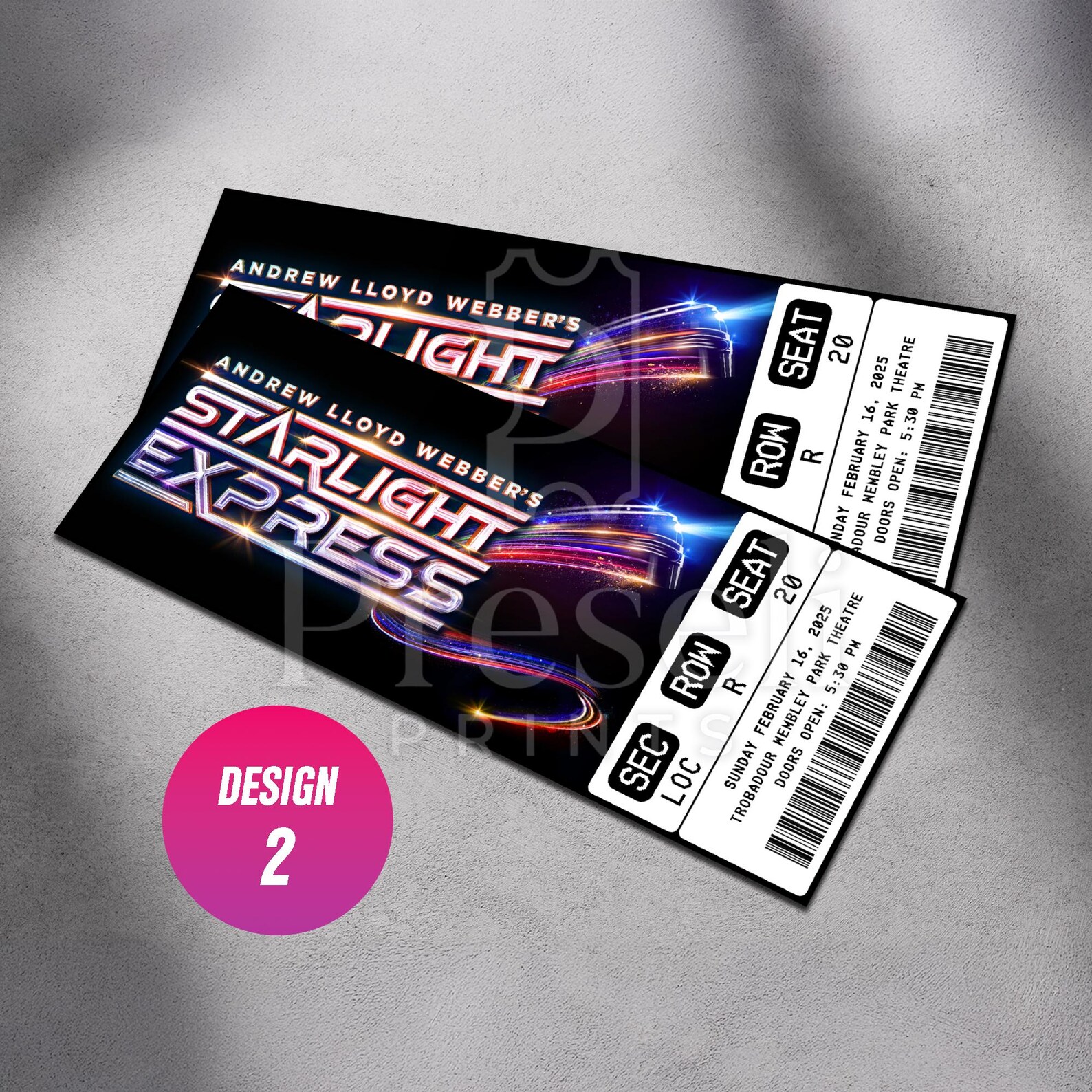 Printable Starlight Express Theatre Ticket | Personalized Gift Reveal ...
