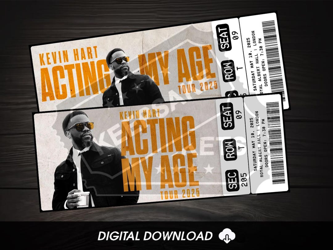 Printable Kevin Hart Ticket Acting My Age Tour 2025 | Personalized Live ...