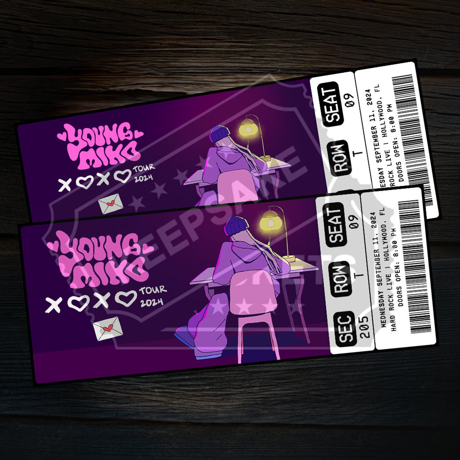 Printable Young Miko Ticket XOXO Tour 2024 Personalized Gift Reveal ...