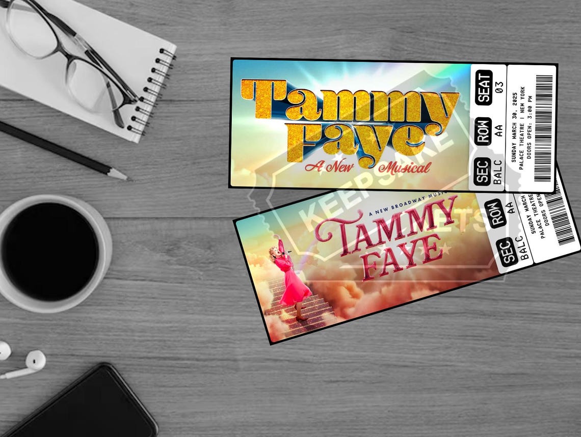 Printable Tammy Faye Musical Theatre Ticket | Personalized Gift Reveal ...