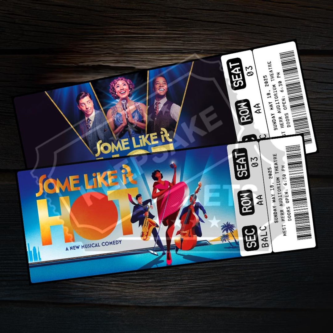 Printable Some Like It Hot Musical Theatre Ticket | Personalized Gift ...