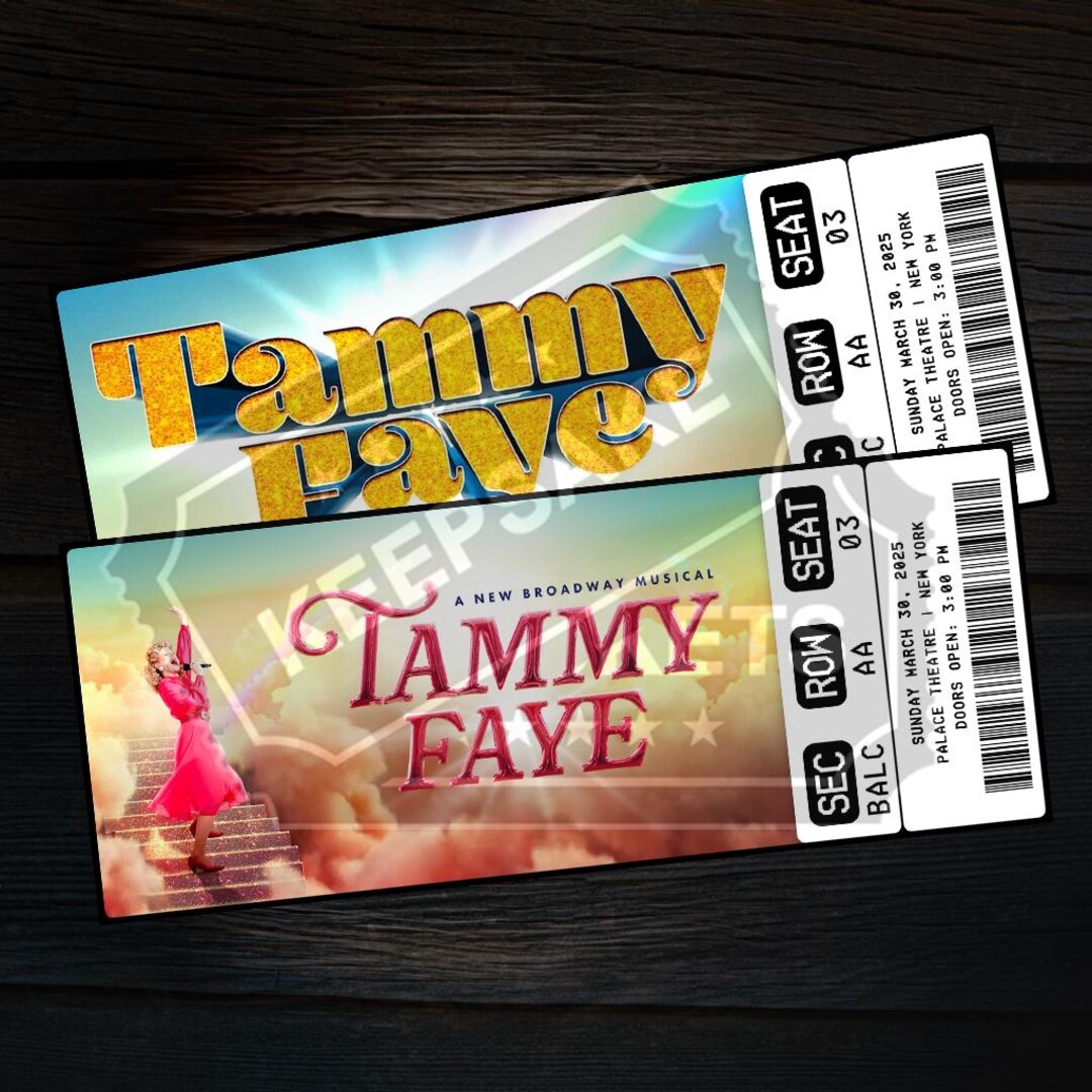 Printable Tammy Faye Musical Theatre Ticket | Personalized Gift Reveal ...
