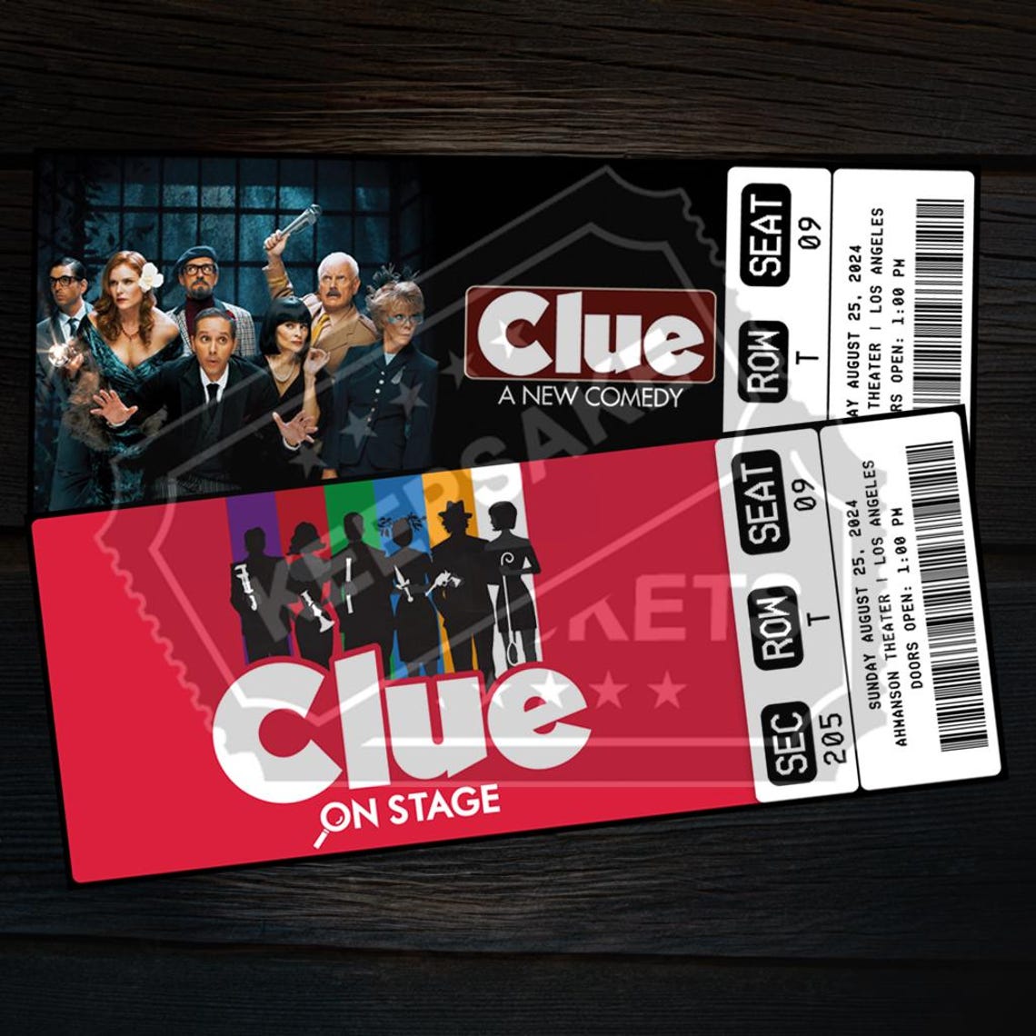 Printable Clue Musical Theatre Ticket | Personalized Gift Reveal ...
