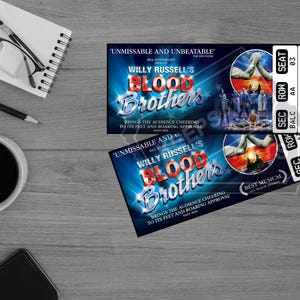 Printable Blood Brothers Musical Theatre Ticket | Personalized Gift ...