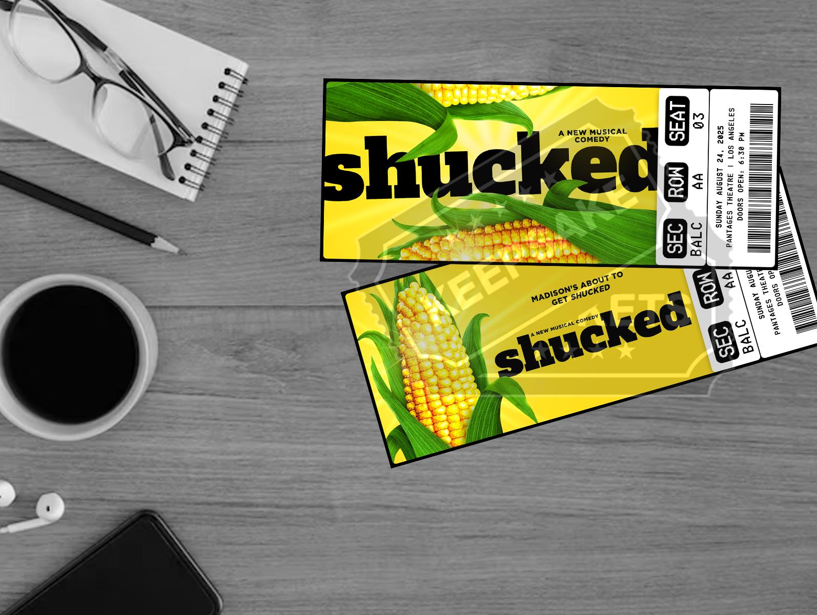 Printable Shucked Musical Theatre Ticket Personalized Gift Reveal ...