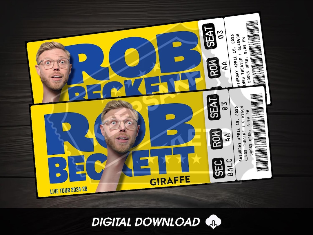 Printable Rob Beckett Ticket Giraffe Tour 2024 2025 | Personalized Live ...