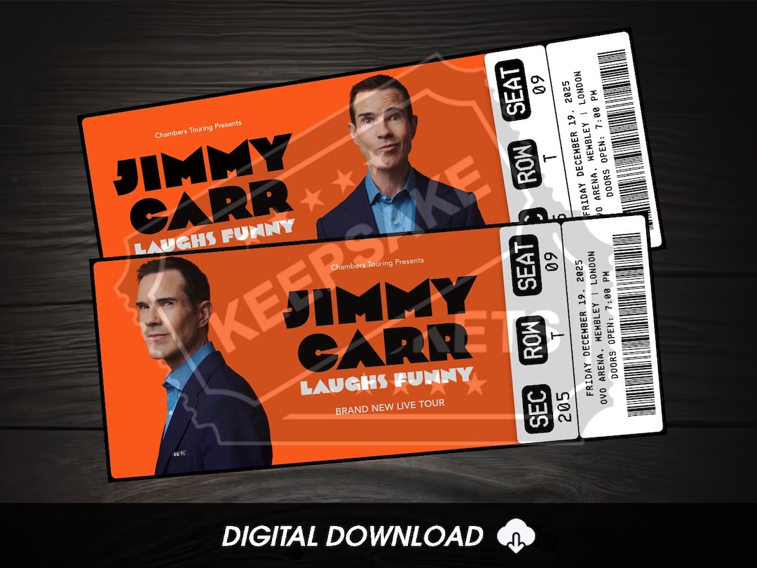 Printable Jimmy Carr Ticket Laughs Funny Tour | Personalized Live Stand ...