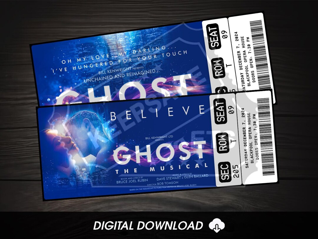 Printable Ghost the Musical Theatre Ticket | Personalized Gift Reveal ...