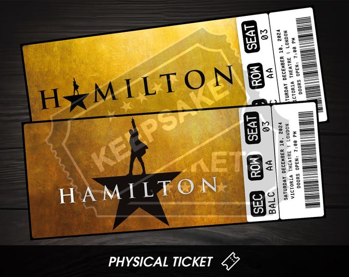 Hamilton Musical Theatre Ticket - Surprise Reveal, Gift Card, West End ...
