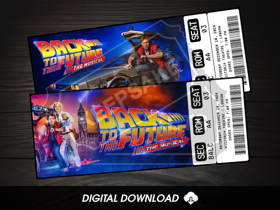 Printable Back to the Future the Musical Theatre Ticket | Personalized ...