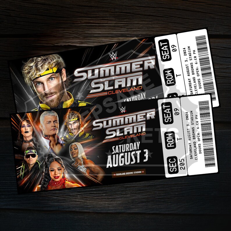 Printable WWE Summerslam Ticket 2024 Personalized Gift Reveal Wrestling ...