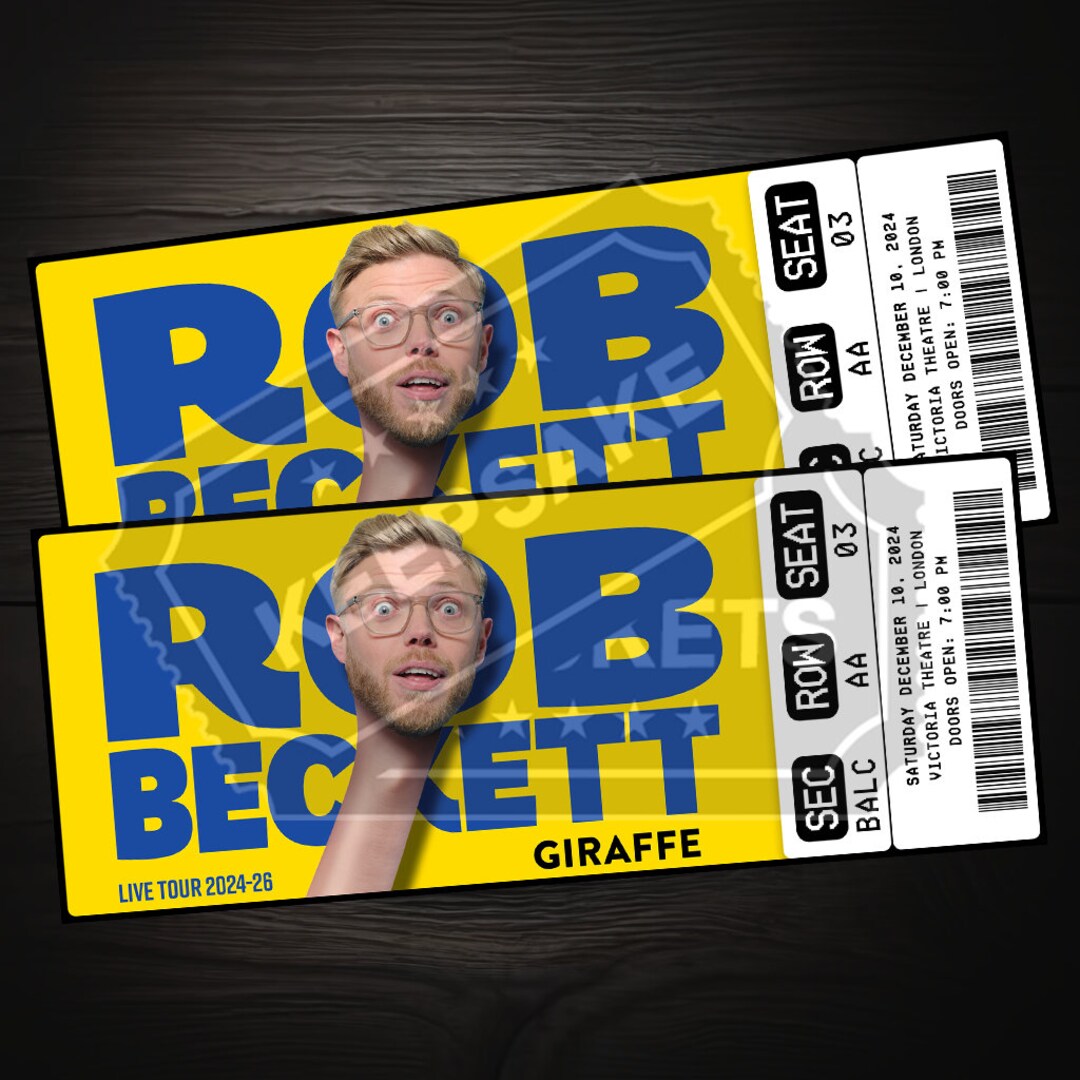 Printable Rob Beckett Ticket Giraffe Tour 2024 2025 Personalized Live ...