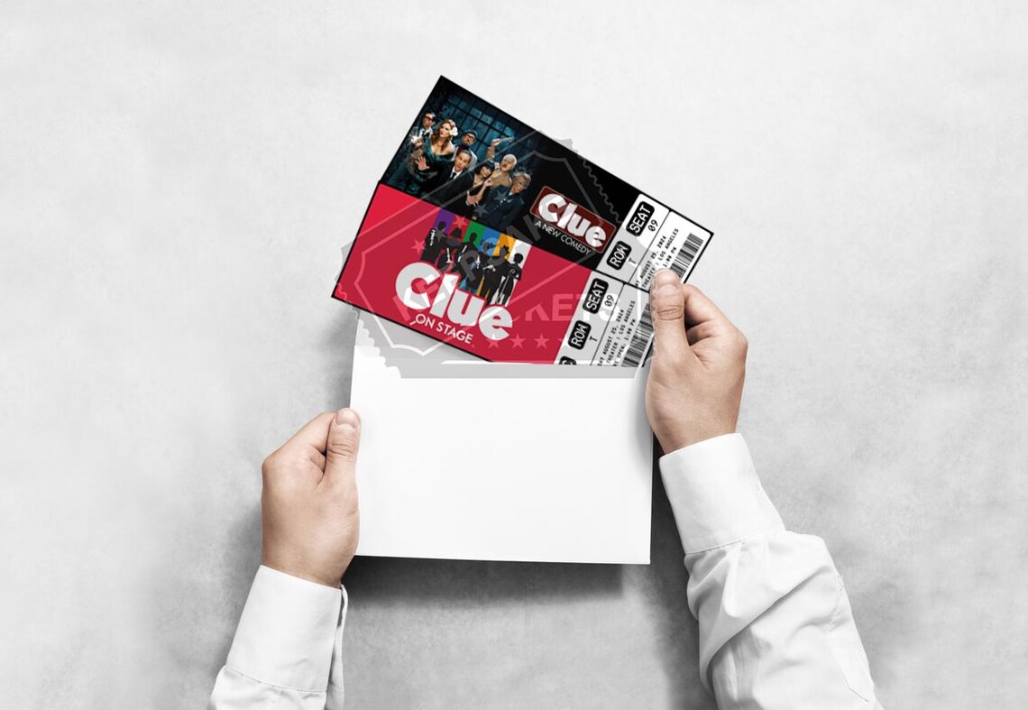 Printable Clue Musical Theatre Ticket | Personalized Gift Reveal ...
