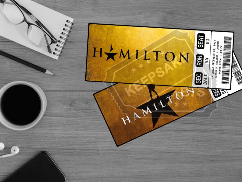 Printable Hamilton Musical Theatre Ticket | Personalized Gift Reveal ...