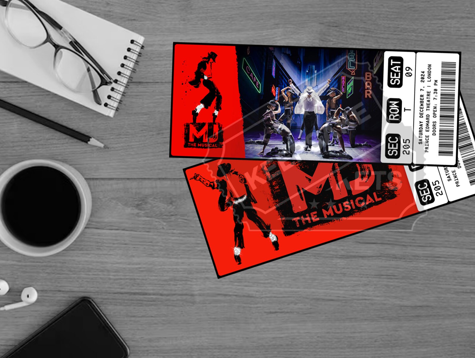 Printable MJ the Musical Theatre Ticket | Personalized Gift Reveal ...