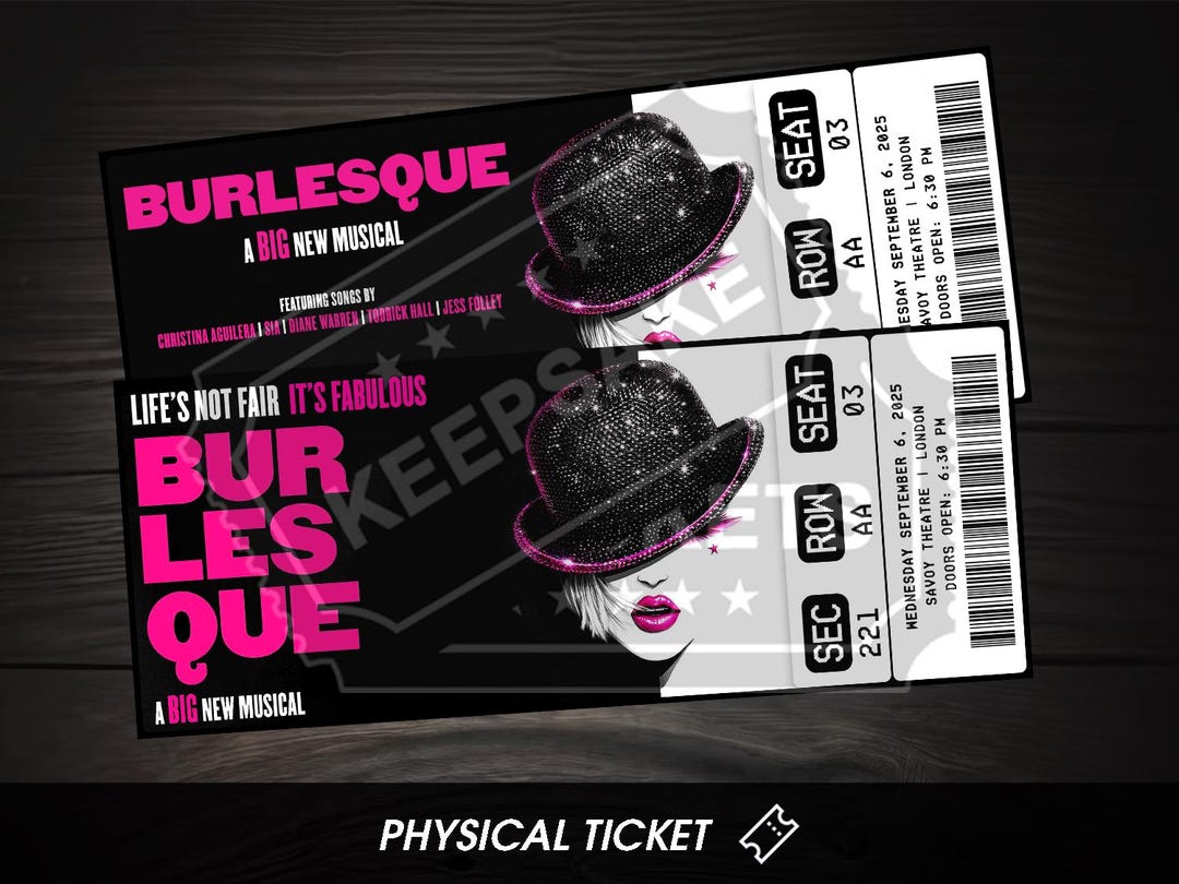 Custom Burlesque Musical Theatre Ticket | Personalized Gift Reveal ...