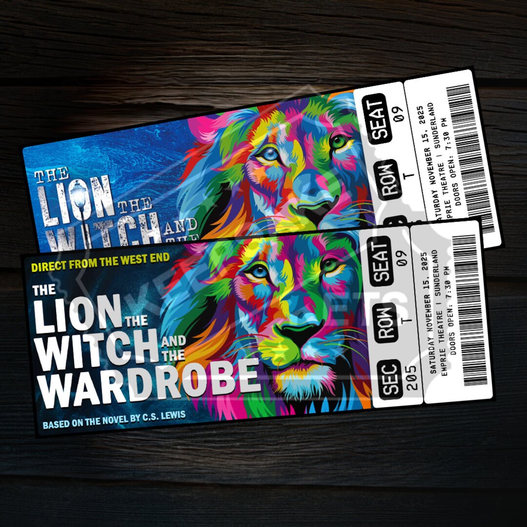 Printable Lion the Witch and the Wardrobe Musical Theatre Ticket ...