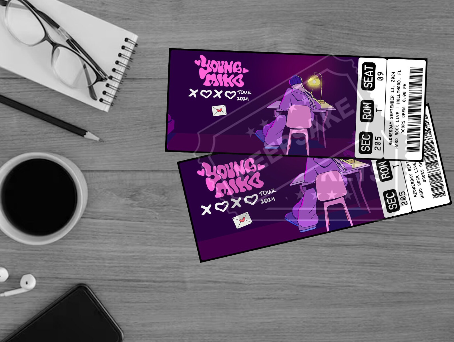 Printable Young Miko Ticket XOXO Tour 2024 Personalized Gift Reveal ...