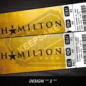 Custom Hamilton Musical Theatre Ticket | Personalized Gift Reveal ...