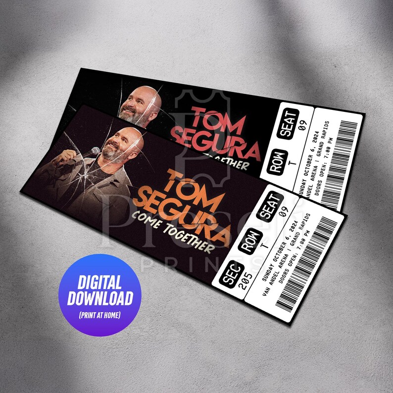 Printable Tom Segura Ticket Come Together Tour 2024 | Personalized Live ...