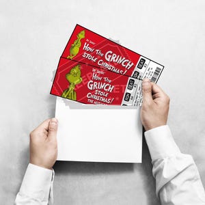 Printable How the Grinch Stole Christmas Musical Theatre Ticket ...