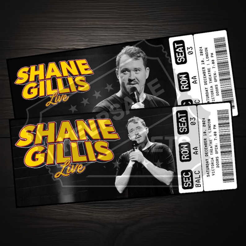 Printable Shane Gillis Ticket Live Tour 2024 | Personalized Live Comedy ...