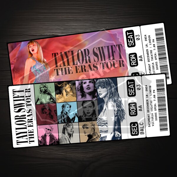The Eras Tour Printable Tickets - Etsy